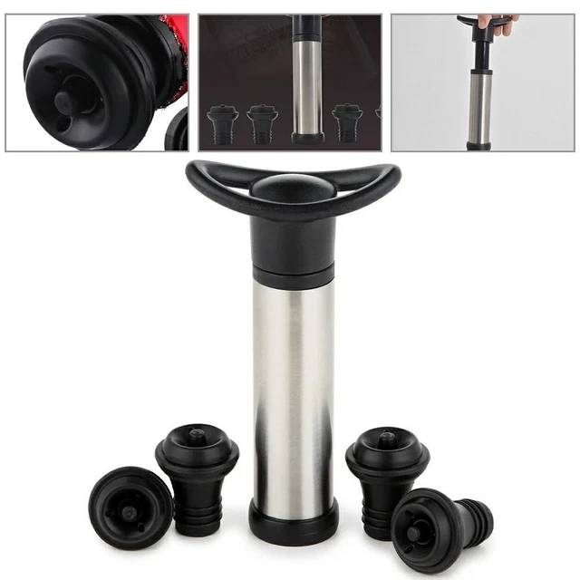 SYSTÈME DE POMPE à vide Wine Saver avec 4 bouchons de bouteille d'air ...