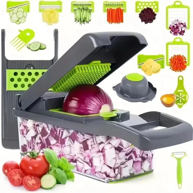 16 IN 1 Vegetable Chopper Salad Fruit Mandolin Slicer Food Dicer Cutter ...