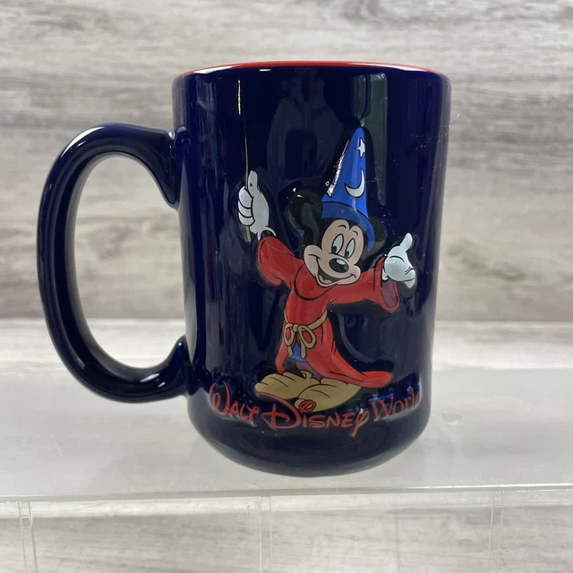 WALT DISNEY WORLD Fantasia Mickey Mouse Wizard Cobalt Blue Coffee Cup ...