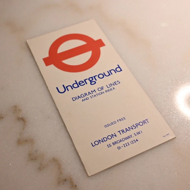 LONDON UNDERGROUND TUBE Map No.1 1977 ( 1.77/100iM/100,000) £10.00 ...