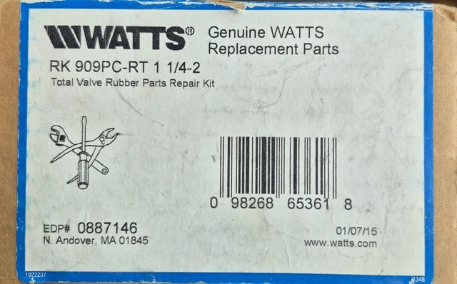WATTS RK 909PC-RT 1 1/4" Backflow Preventer Repair Kit $74.99 - PicClick CA
