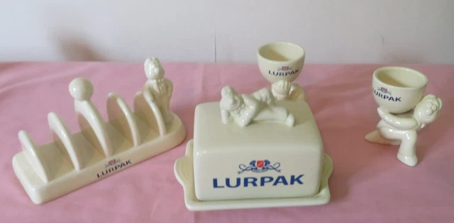 VINTAGE COLLECTABLE LURPAK Ceramic Breakfast Set,Toast Rack,Butter Dish ...