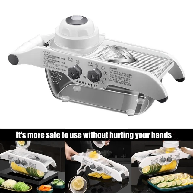 VEGETABLE SLICES POTATO Slicer Chopper Adjustable Thickness Lemon ...