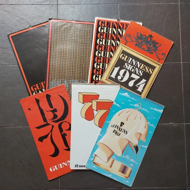 GUINNESS CALENDAR BUNDLE, RARE COLLECTABLE, VINTAGE, 1970's & 82 £59.05 ...