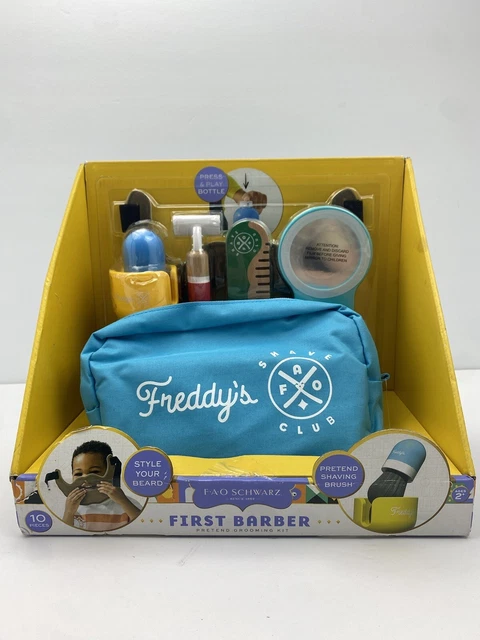 FAO SCHWARZ FIRST Barber Pretend Freddy's Shave Club Grooming Kit Box ...
