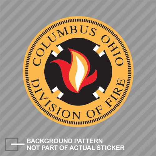 ROUND COLUMBUS OHIO Fire Dept Sticker first responder fire fighter oh ...