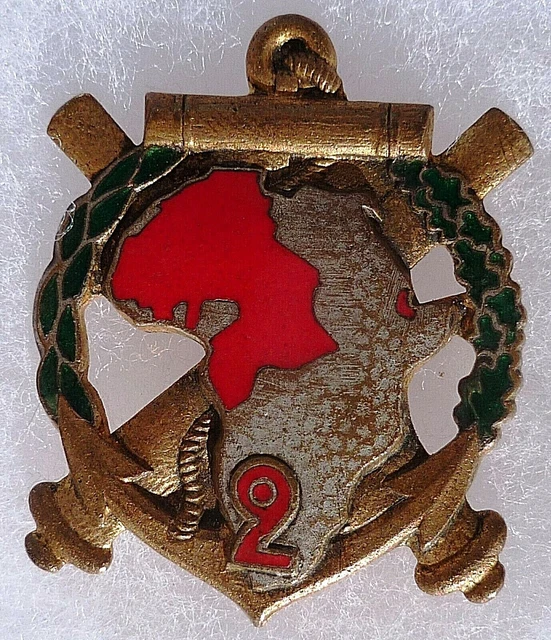 INSIGNE 2° RAC Afrique RÉGIMENT ARTILLERIE COLONIALE ORIGINAL DRAGO revers doré EUR 19,99 ...