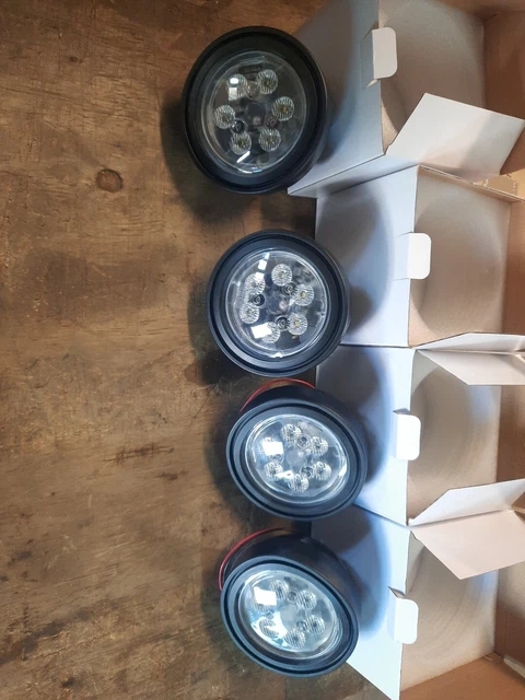 LED HEADLIGHT SET Fender Mount For John Deere 4020 IH 1066 12v With ...