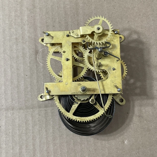 ANTIQUE SCHOOLHOUSE REGULATOR Wall Clock Movement Parts Ingraham Welch ...