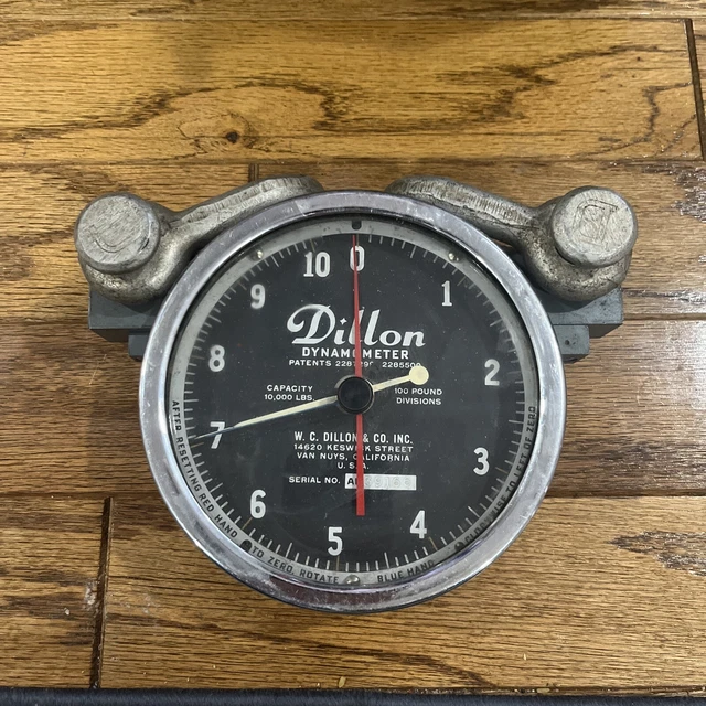 VINTAGE DILLON DYNAMOMETER 10,000 Lb Capacity Divisions Scale $160.00 ...