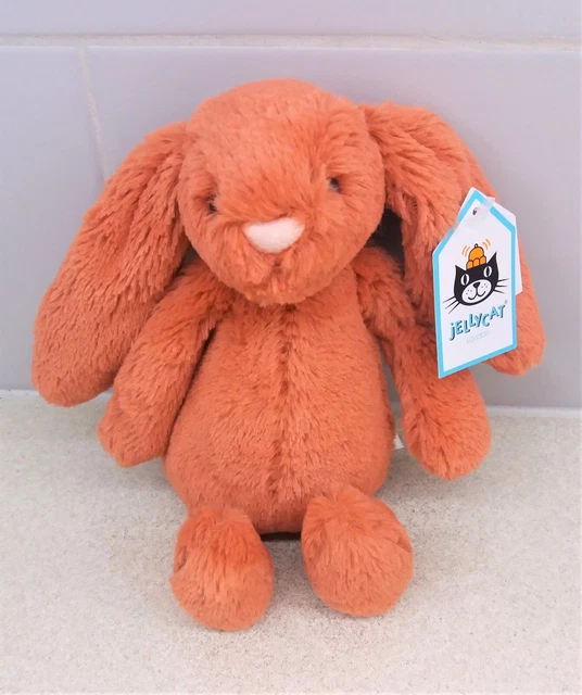 JELLYCAT SMALL BASHFUL Cinnamon Bunny ~ Rust Rabbit Soft Toy ~ BASS6CIN ...