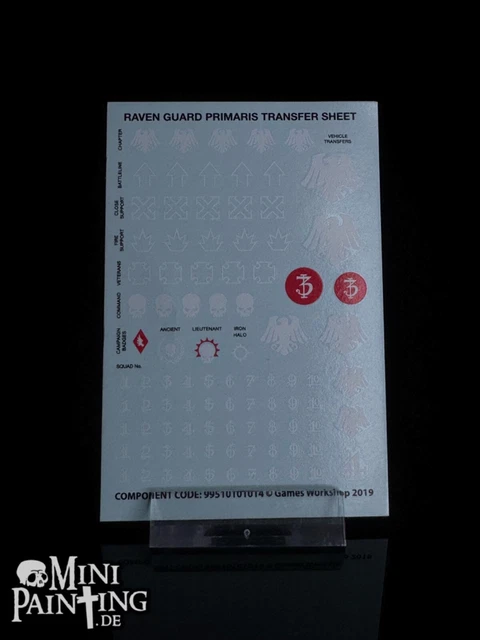 GW WARHAMMER 40K Raven Guard Primaris Transfer Sheet Abziehbilder 2019 ...