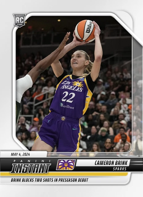 23/24 PANINI INSTANT WNBA 6 CAMERON BRINK LOS ANGELES SPARKS ROOKIE RC ...