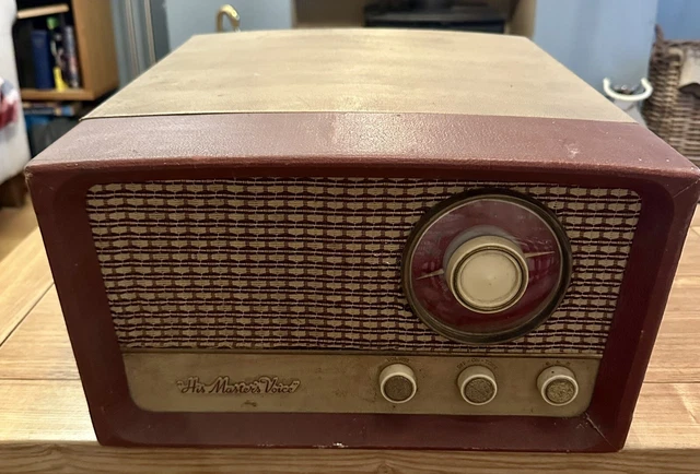 VINTAGE 1950'S HMV "His Master's Voice" Record Player and Radio Player ...