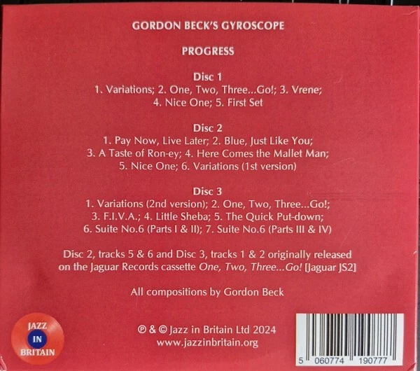 GYROSCOPE GORDON BECK de Gordon Beck - jeu de 3 CD Progress Limited EUR ...