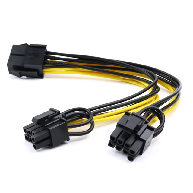 FOR GPU POWER Supply 6 Pin to Dual 8(6+2) Pin PCIe Adapter Cable Replacement $6.28 - PicClick AU