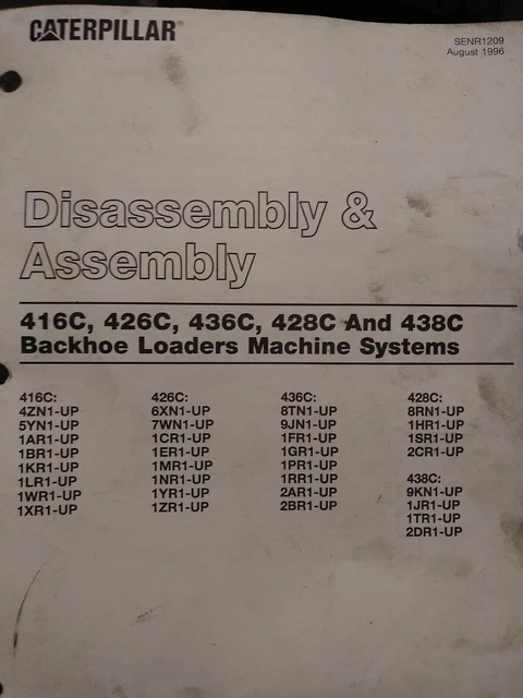 CAT 416C 426C 428c 436c 438c Backhoe Systems Repair Disassembly Service Manual £52.55 - PicClick UK