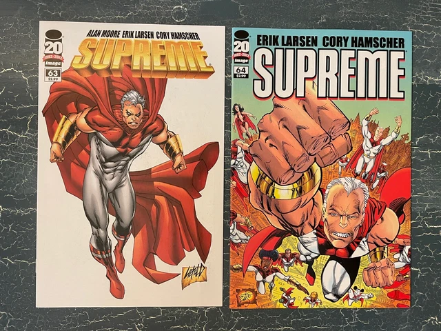 LOT SUPREME 63 64 Erik Larsen 1ère impression image bande dessinée Alan ...