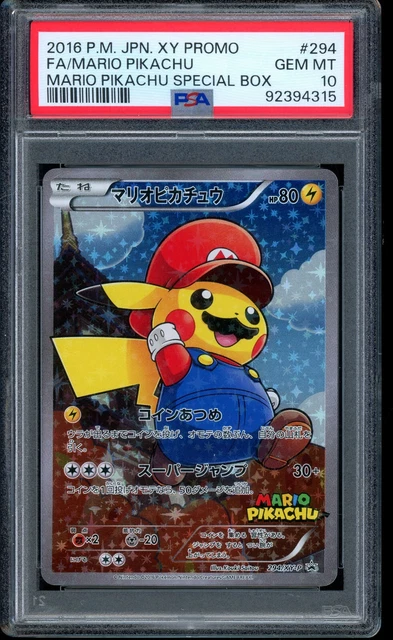 2016 POKEMON PIKACHU Mario Poncho Full Art Japanese XY Promo #294 PSA 10 EUR 7.399,00 - PicClick IT