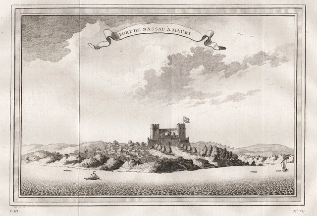 FORT NASSAU MOREE Ghana Africa Afrika Afrique gravure Kupferstich ...