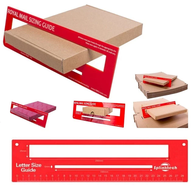 POSTAGE RULER RED Royal Mail PIP PPI Postal Template Letter Size Charge ...