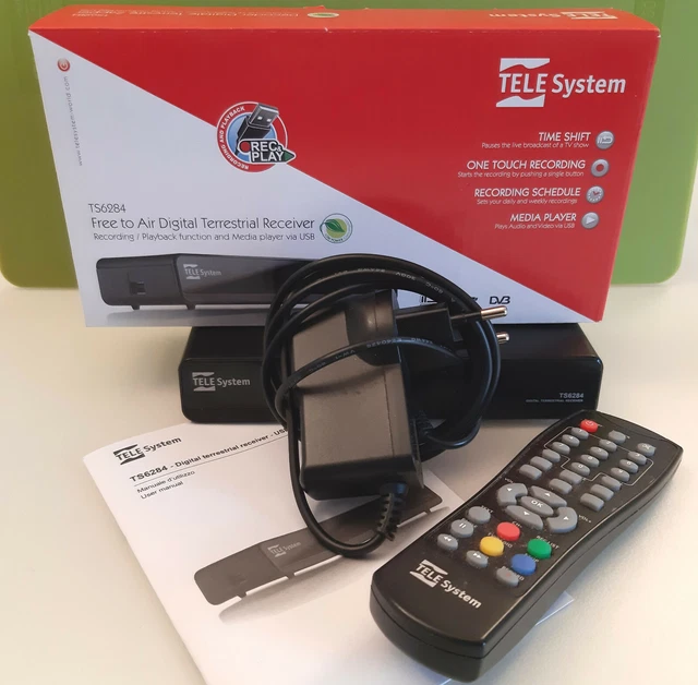 TELE SYSTEM DECODER digitale terrestre zapper TS6284 + telecomando ...