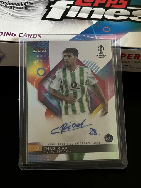 CHADI RIAD ROOKIE Auto 2023-24 Topps Meilleur réfracteur de club UEFA ...