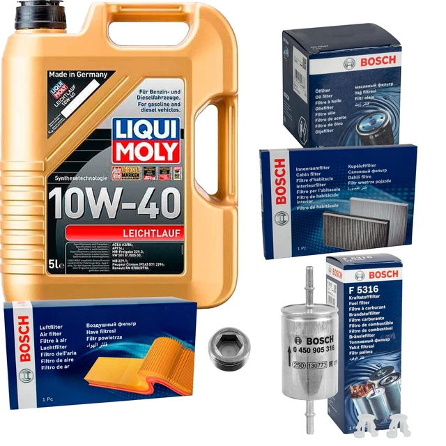 BOSCH INSPECTION SET 5 LIQUI MOLY Bon Fonctionnement 10W-40 pour Punto Fiat 176 EUR 91,65 ...