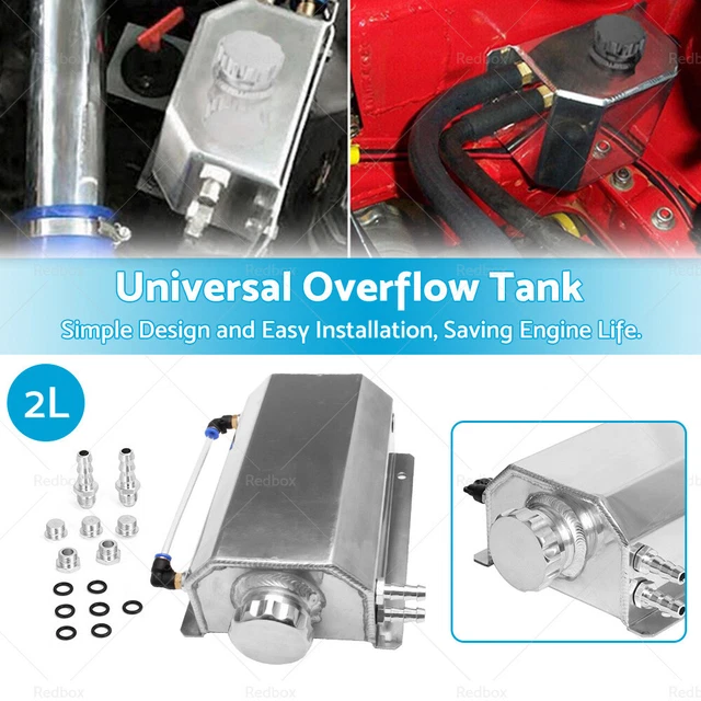 UNIVERSAL ALUMINUM 2L Coolant Radiator Overflow Recovery Water Tank ...