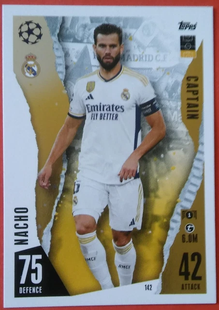 CARTA CAPITANO MATCH Attax CL/EL 2023/24 - NACHO del Real Madrid EUR 1 ...