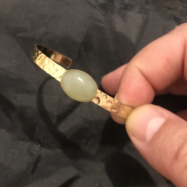 JONC MARE JADE VERTE Marque Come Laiton Doré EUR 30,00 - PicClick FR