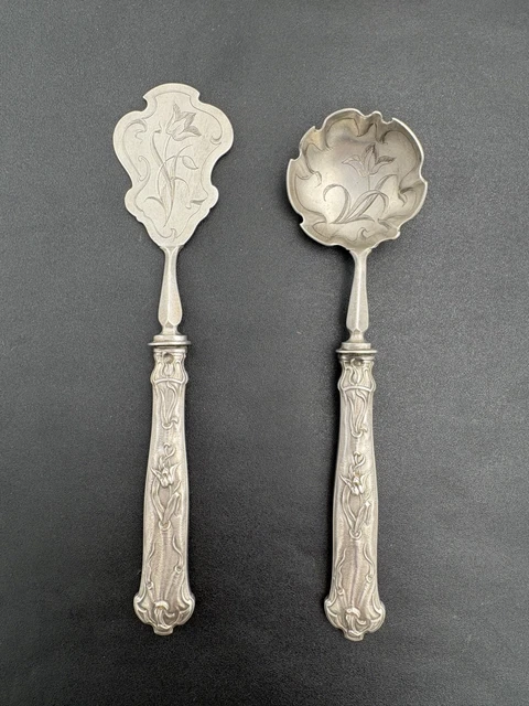 COUVERT DE SERVICE à entremet dessert manche argent Minerve c. 1900 EUR ...