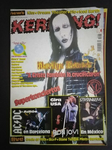 KERRANG MAGAZINE MARILYN Manson AC/Dc Bon Jovi Kiss Dream Theater Dio £ ...
