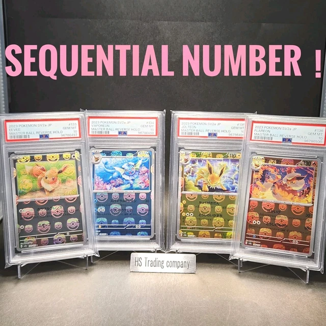 PSA 10 SET SEQUENTIAL Pokemon 151 Eevee Vaporeon Jolteon Flareon Master ...