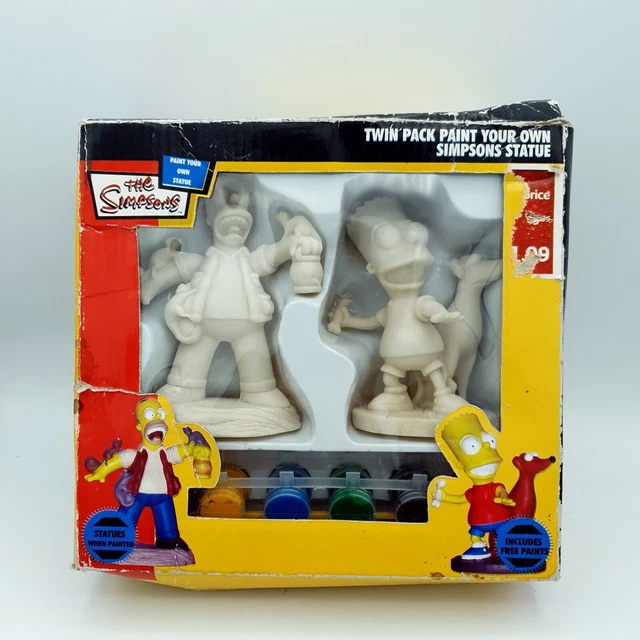 THE SIMPSONS PAINT Your own Bart & Homer Statue Vintage 2003 Unused ...