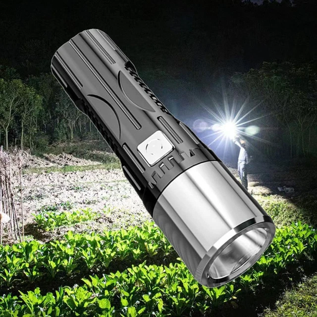 PORTABLE USB RECHARGEABLE Light Strong Lights Searchlight LED ...
