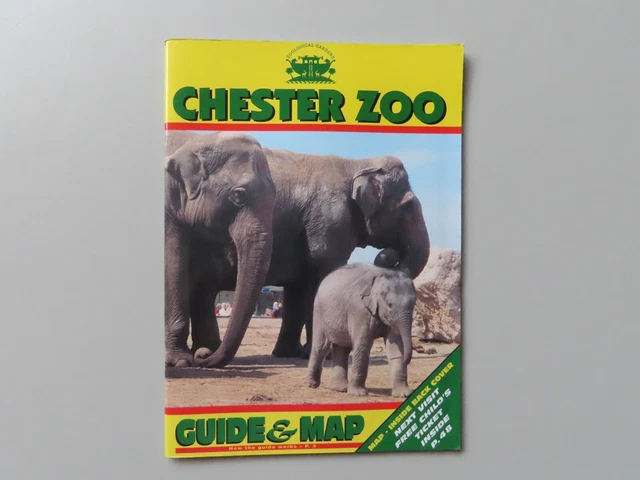 VINTAGE 1997 CHESTER Zoo Guide & Map Programme, UK Attraction Souvenir ...