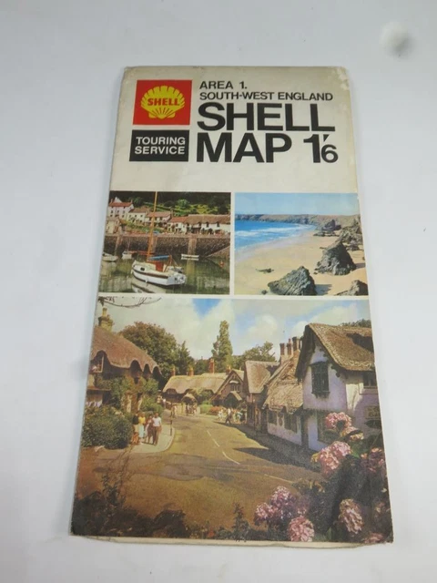 VINTAGE AUTOMOBILIA SHELL PETROL Road Map South West England 1969 £3.99 ...