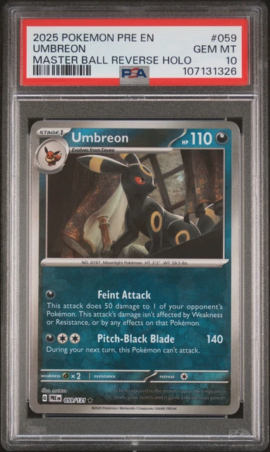 2025 POKEMON PRE En-Prismatic Evolutions Master Ball Reverse Holo ...