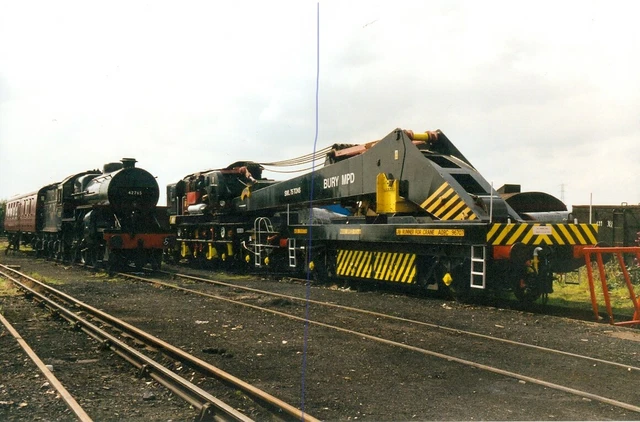 DIESEL TRAIN PHOTOGRAPH Breakdown Crane Bury Mpd Railway Photo Steam ...