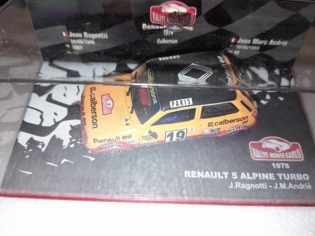 1/43 RENAULT 5 R5 Alpine Turbo #19 Rallye Monte Carlo 1978 Ragnotti IXO ...