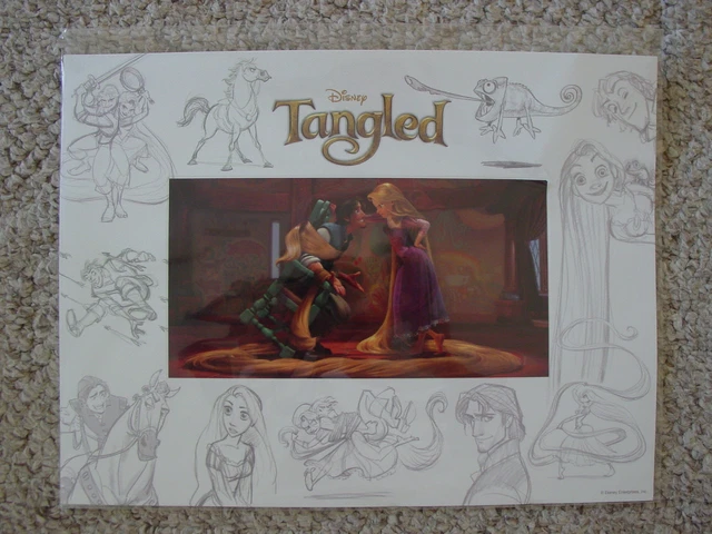 DISNEY TANGLED LITHOGRAPH of Rapunzel and Flynn Rider w/ sketched ...