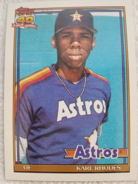 CARTE DE BASEBALL Karl Rhodes Houston Astros 1991 Topps 40 Ans #516 EUR ...