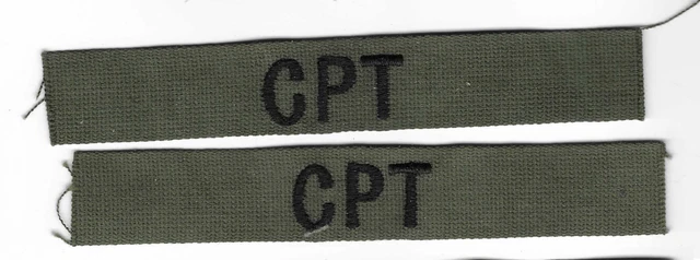 VINTAGE US ARMY Cloth OD Captain CPT Patch X2 $7.99 - PicClick
