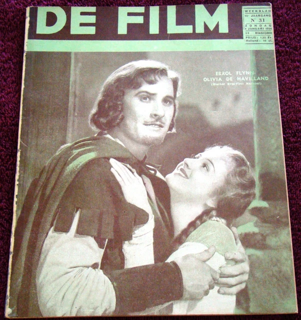ERROL FLYNN/ROBIN HOOD COVER + story De Film (1/1/39) movies Rathbone ...