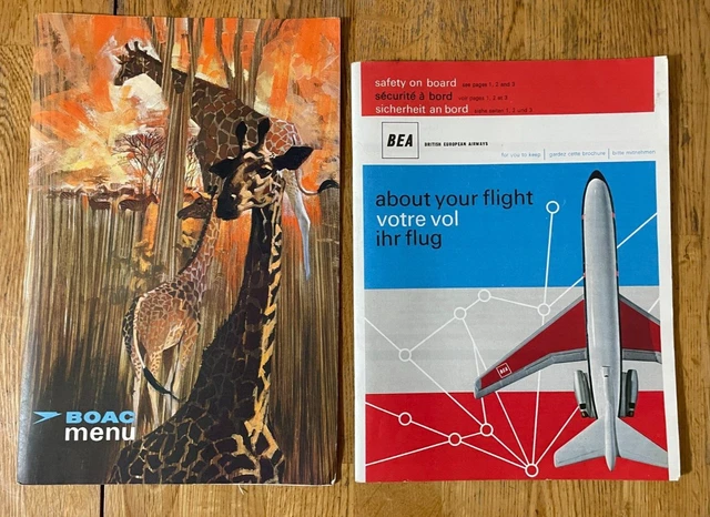 VTG BEA ABOUT Your Flight Safety On Board Maps Booklet & BOAC menu $12. ...