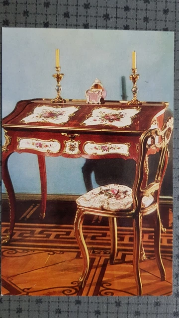 SOVIET POSTCARD 1975 Russian furniture Rosewood bureau with bronze 19th ...