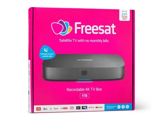 FREESAT BOX UHD Smart 4K Pvr 1000Gb/1Tb Set Top Box Nuovissimo Free To ...