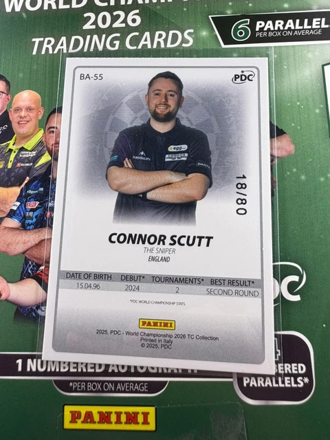 CONNOR SCUTT PANINI Darts World Championship 2026 BA-55 /80 EUR 1,00 ...