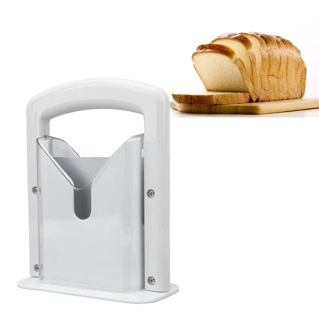 BAGEL CUTTER WHITE Plastic Manual Bread Slicing Machine With Safety ...